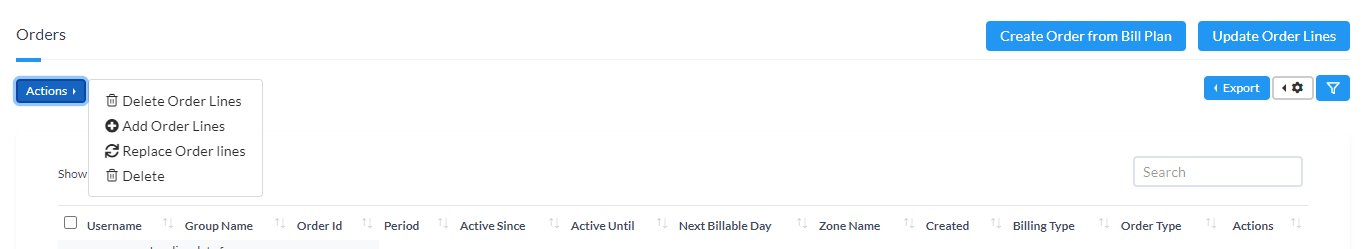 Viewing all orders - Documentation - Jaze ISP Manager